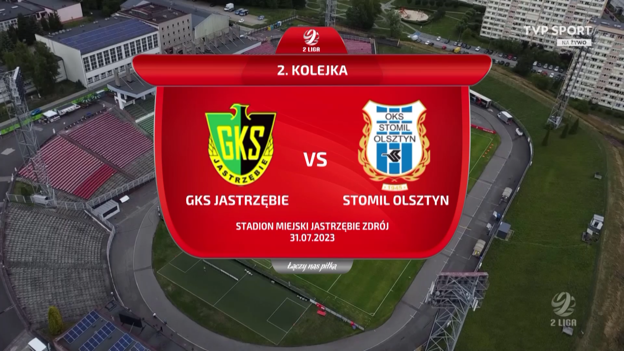 GKS Jastrzębie Stomil Olsztyn Piłka nożna 2 liga 2 kolejka SKRÓT