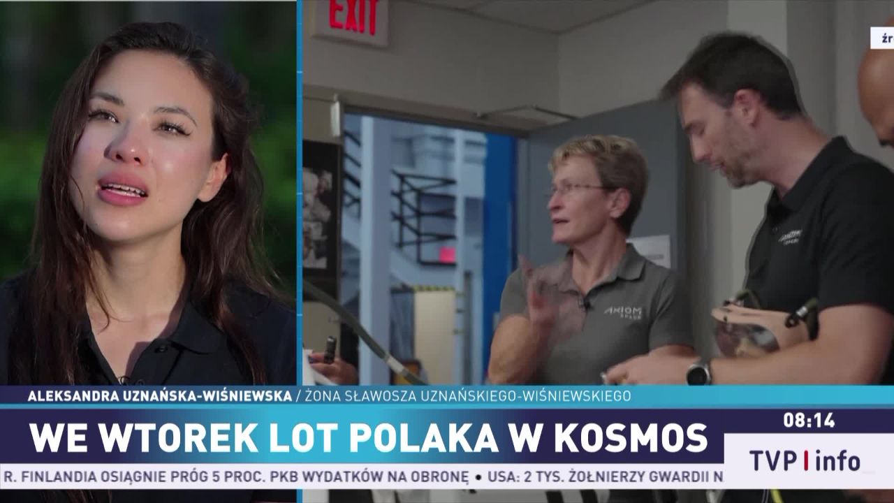 Aleksandra Uznańska-Wiśniewska o planach po powrocie męża z kosmosu | TVP INFO